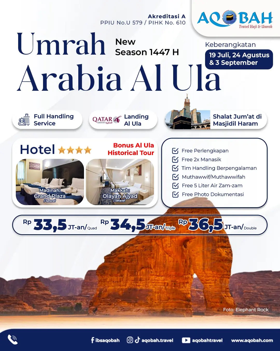 24/08/2025 - (UMR115) Umrah Arabia Al Ula - Qatar via Al Ula (9 Hari ...